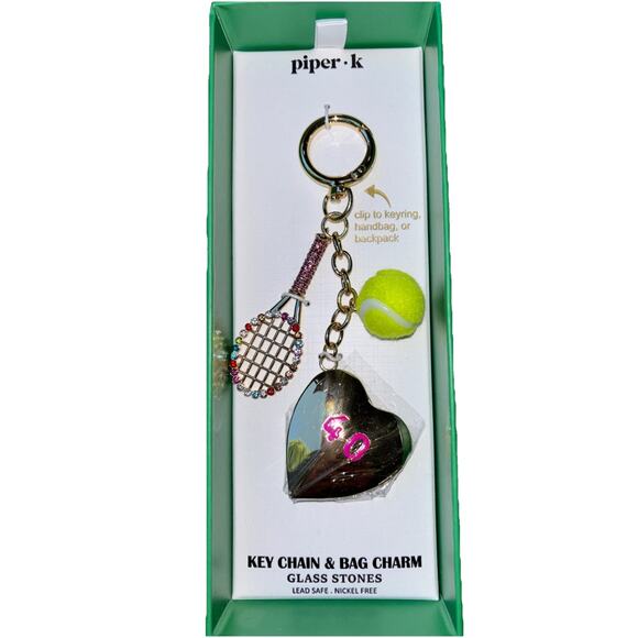 Piper | Accessories | Piper K Tennis Racket Ball With 4 Love Locket Key ...